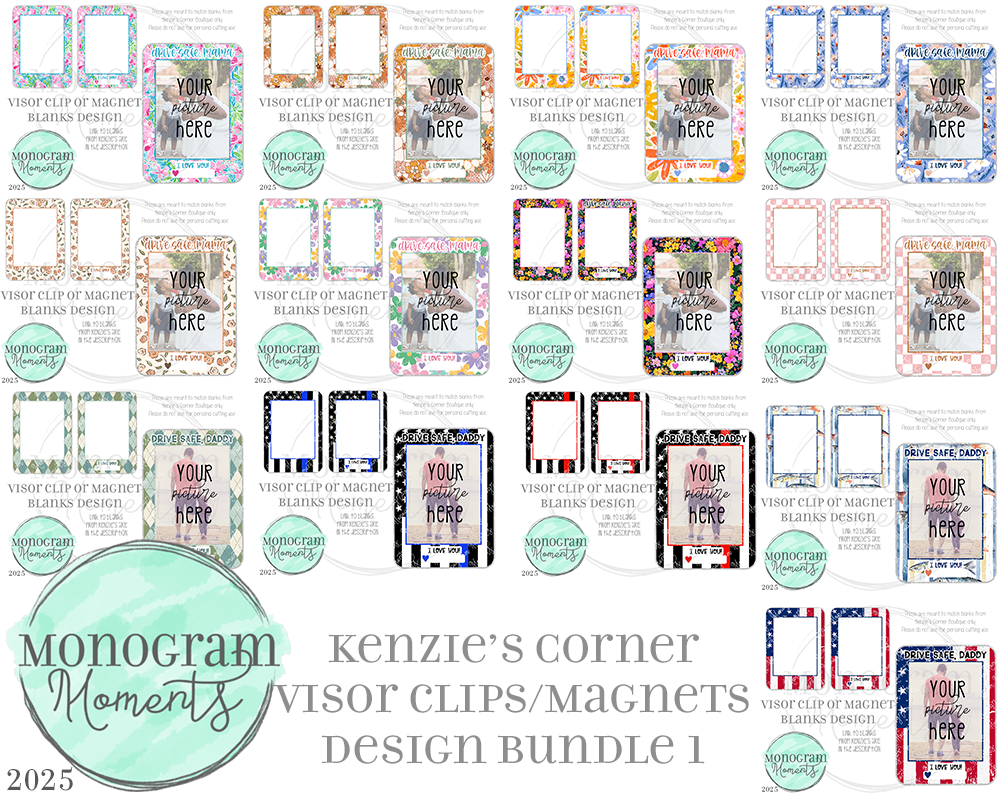 Visor Clip/Magnet Design Bundle 1 – Monogram Moments