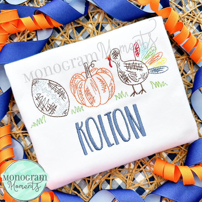 Scribble Fall Trio - SKETCH EMBROIDERY – Monogram Moments