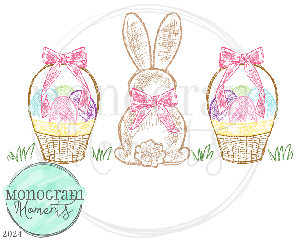 Girl's Easter Trio Scribble – Monogram Moments