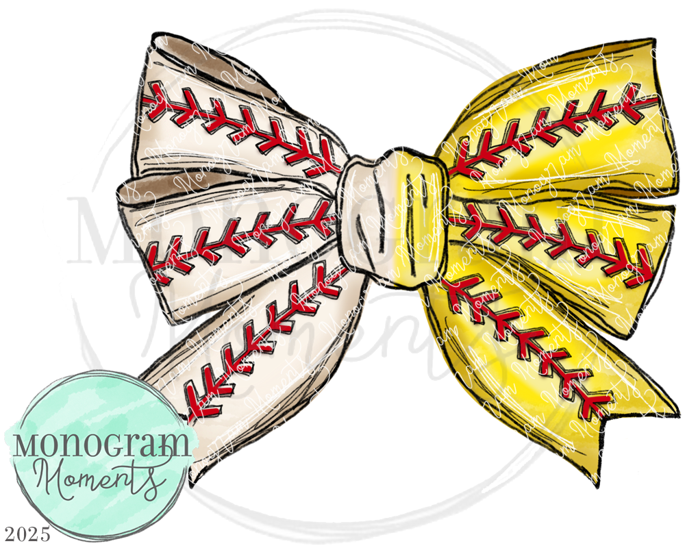 Baseball/Softball Bow – Monogram Moments