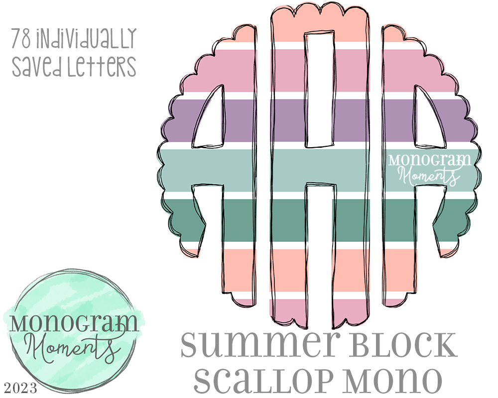 Summer Block Scallop Mono – Monogram Moments
