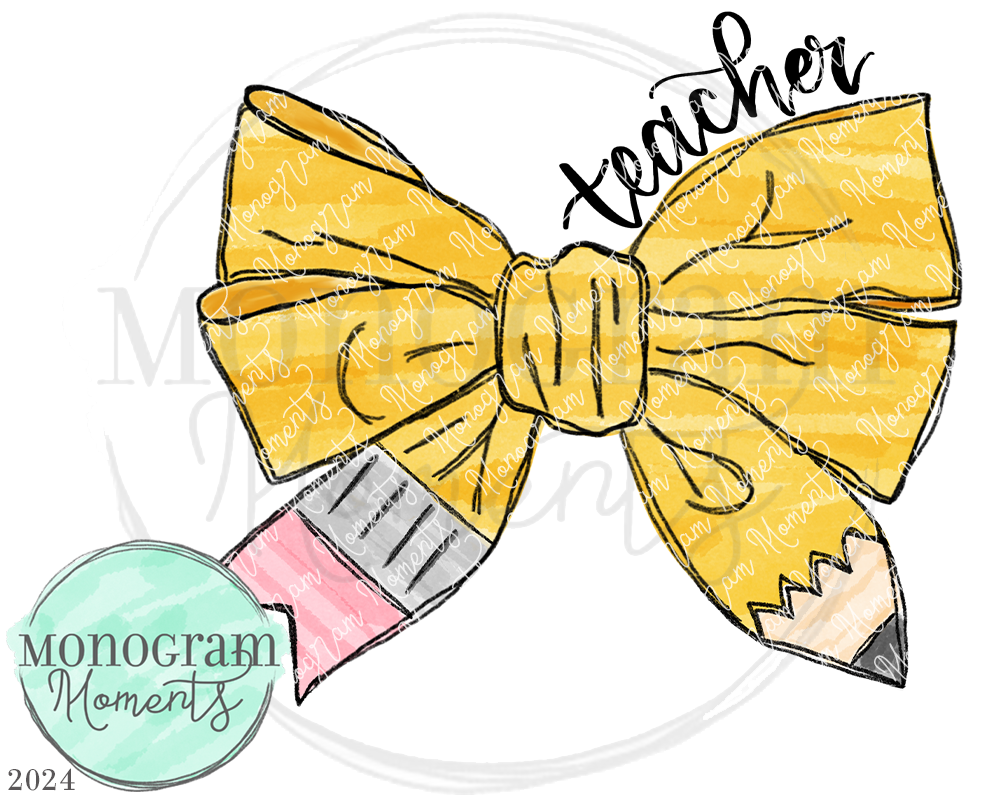 Bow Pencil - Teacher – Monogram Moments