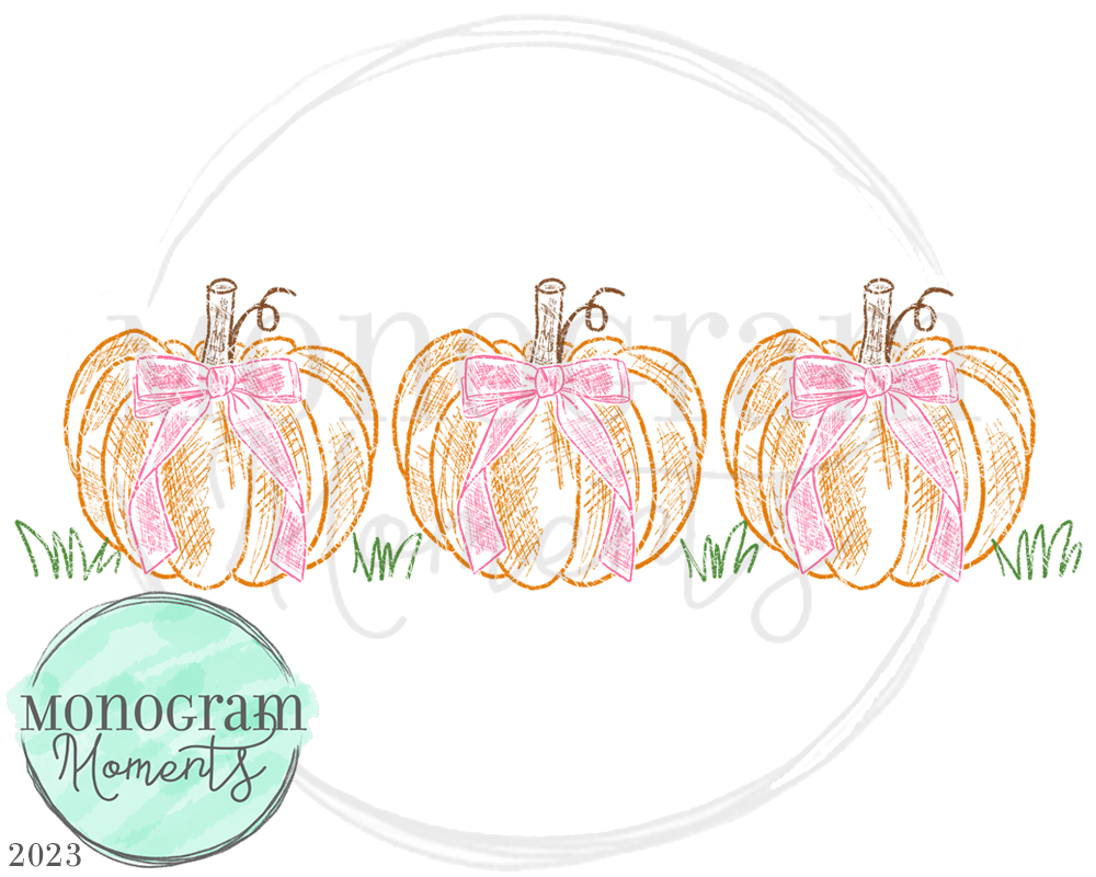 Girl's Scribble Pumpkin Trio – Monogram Moments