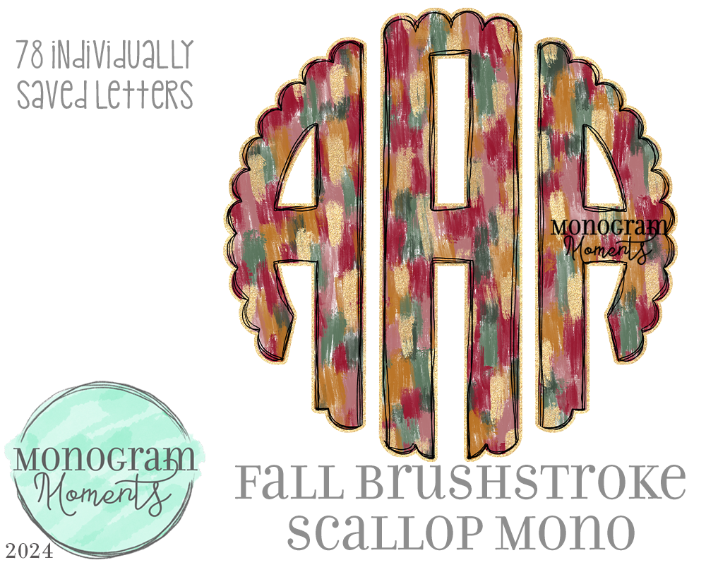 Fall Brushstroke Scallop Mono – Monogram Moments