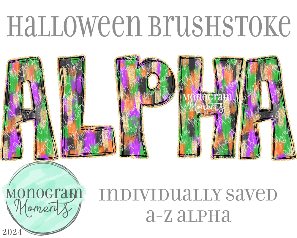 Halloween Brushstroke Alpha – Monogram Moments