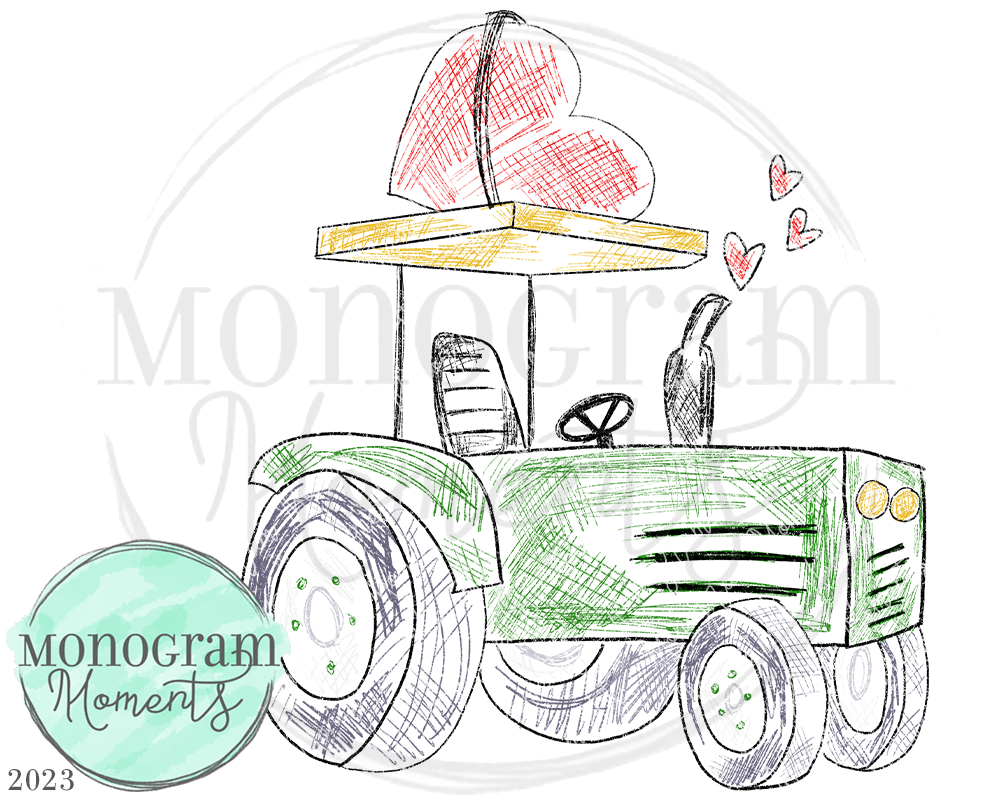 Scribble Heart Tractor – Monogram Moments
