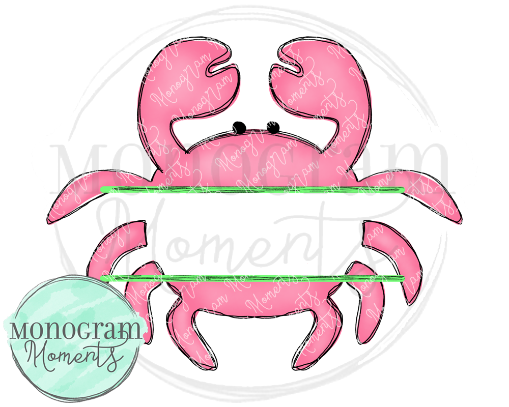 Pink Crab Name Plate – Monogram Moments