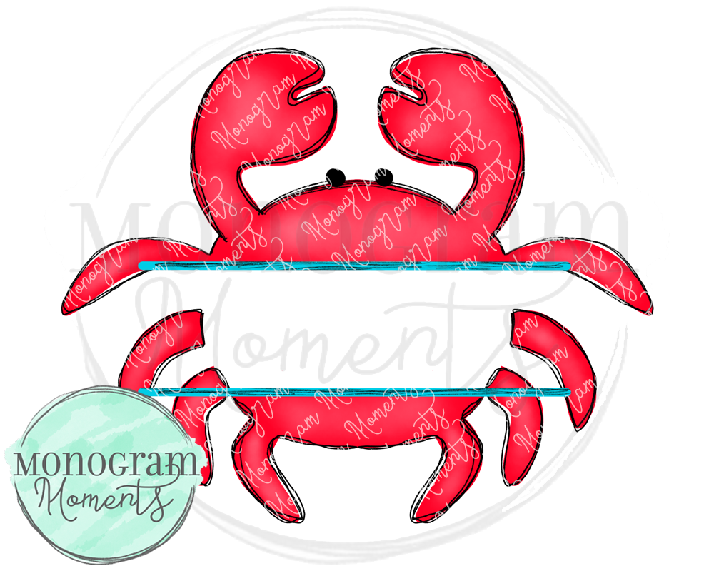 Red Crab Name Plate – Monogram Moments