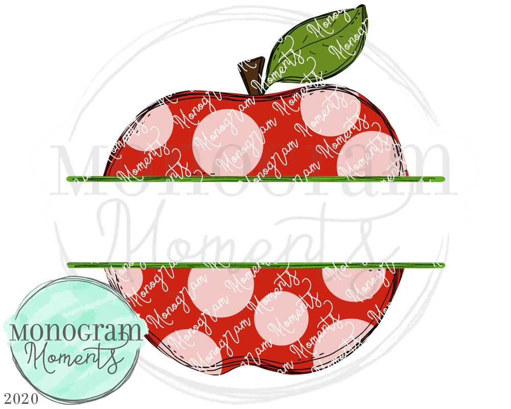 Polka Dot Apple Name Plate – Monogram Moments