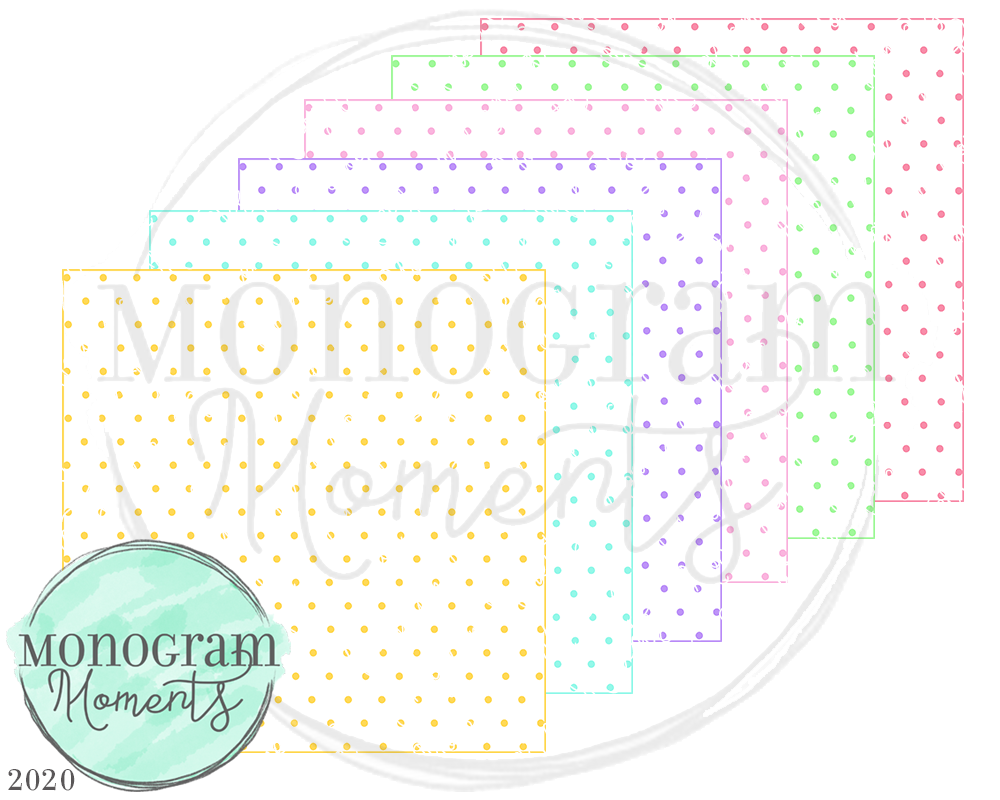Girl's Bitty Dot Backgrounds – Monogram Moments