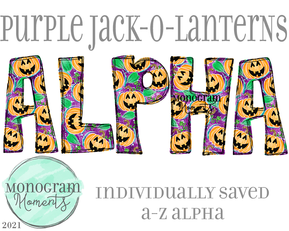 Purple Jack-O-Lanterns Alpha – Monogram Moments