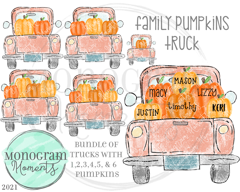 Family Pumpkins Truck Bundle 1-6 – Monogram Moments