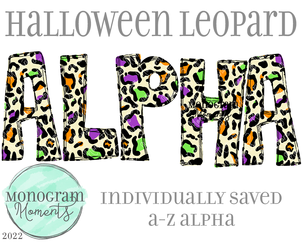 Halloween Leopard Alpha – Monogram Moments