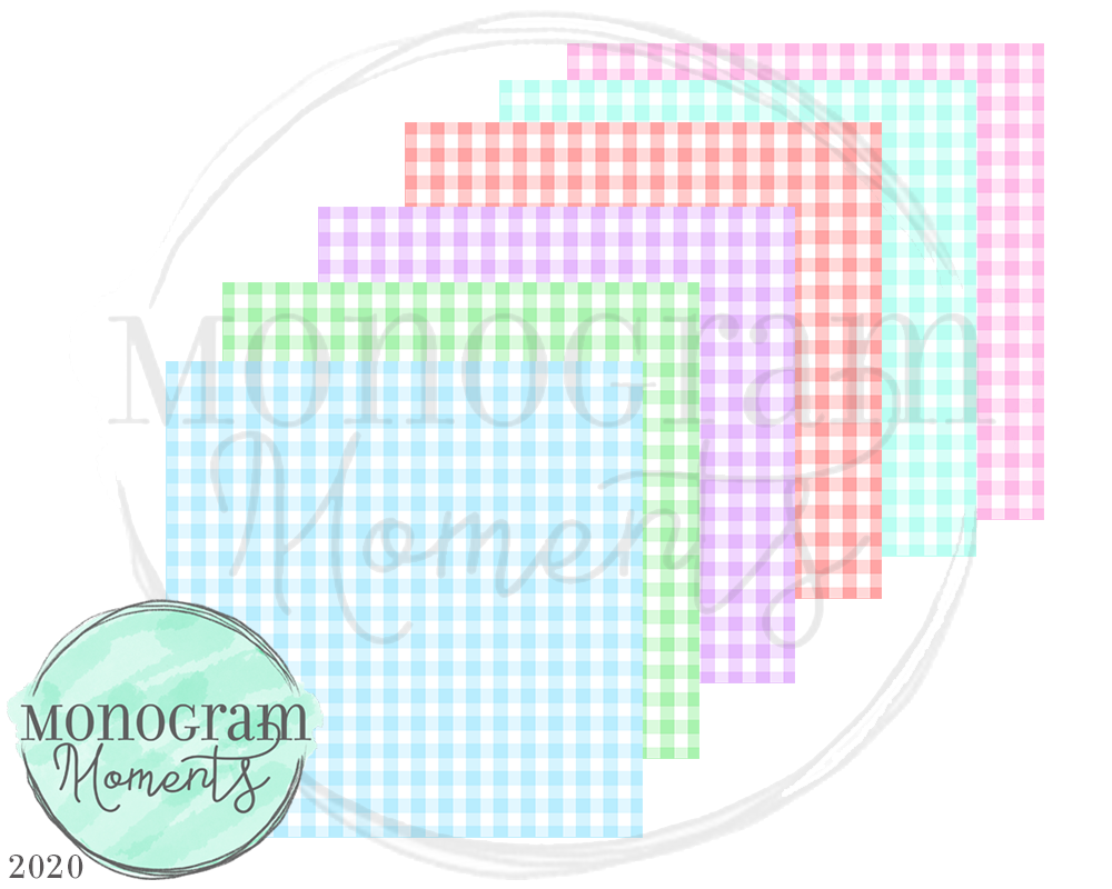 Pastel Small Gingham Backgrounds – Monogram Moments