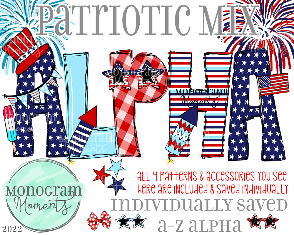 Patriotic Mix Alpha – Monogram Moments