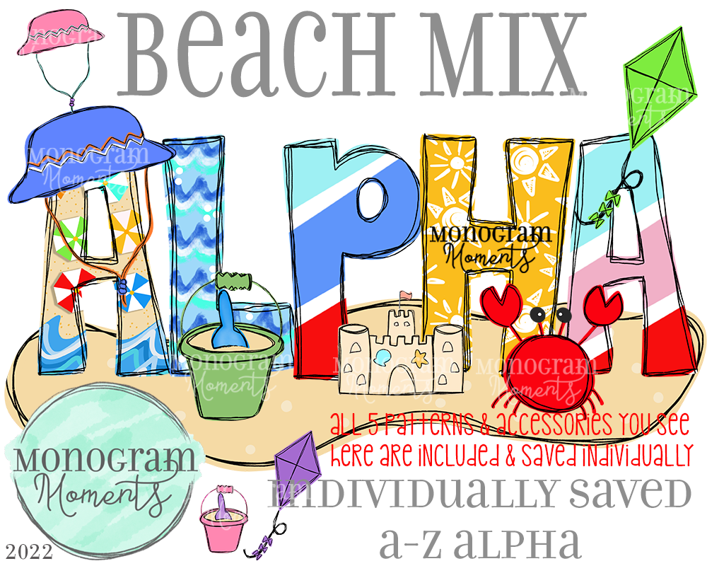 Beach Mix Alpha – Monogram Moments
