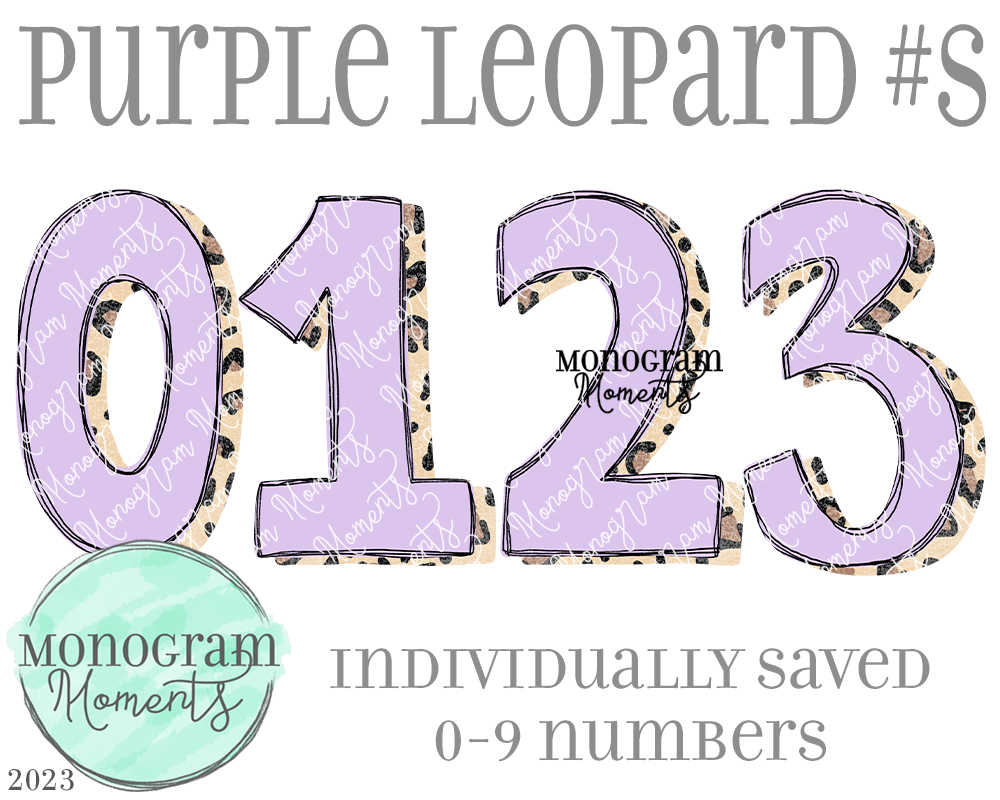Purple Leopard Numbers – Monogram Moments