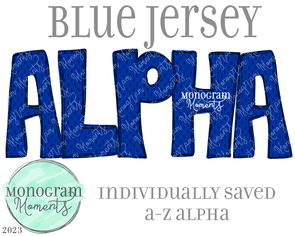 Blue Jersey Alpha – Monogram Moments