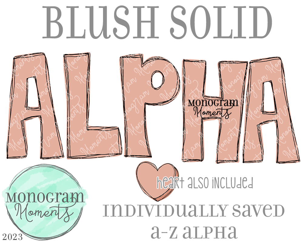 Blush Solid Alpha – Monogram Moments
