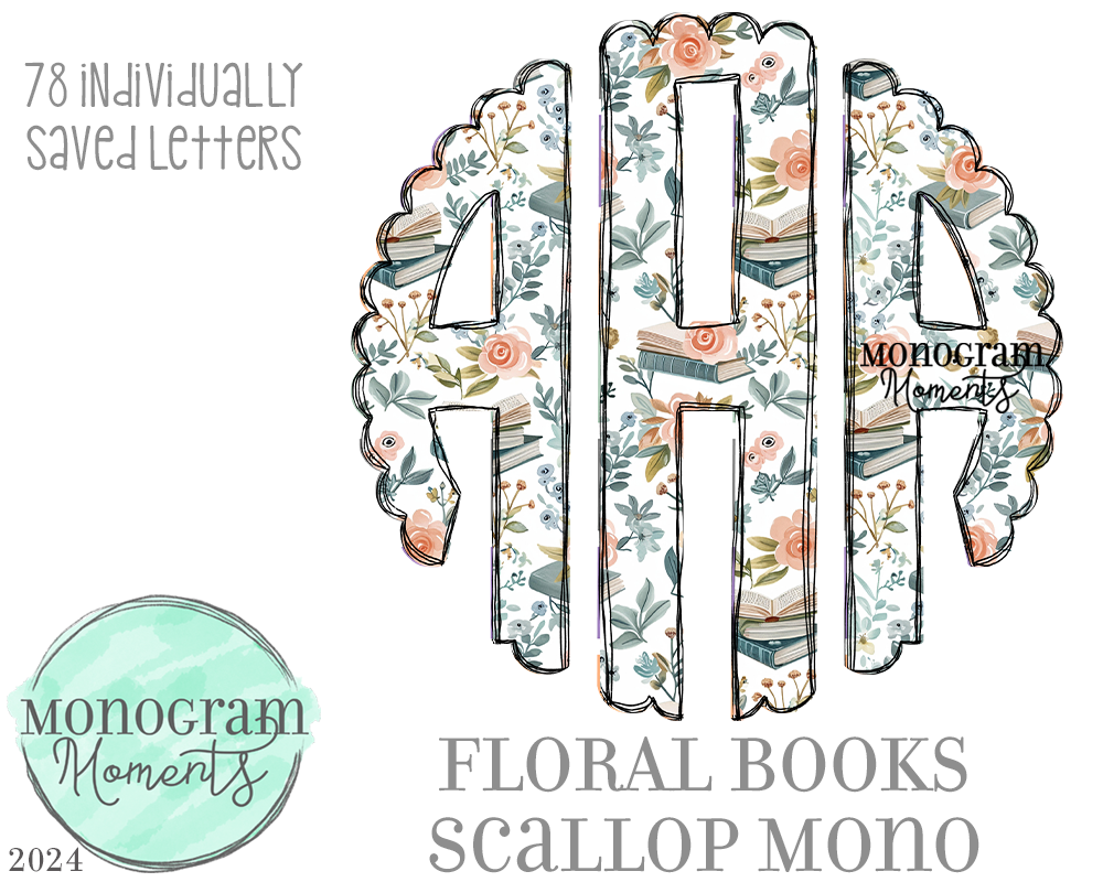 Floral Books Scallop Mono – Monogram Moments