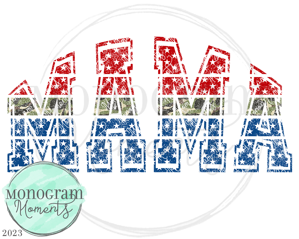 USA Camo Mama – Monogram Moments