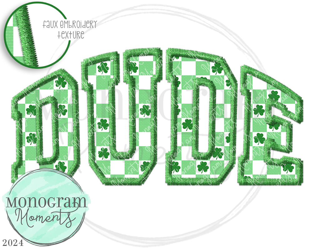 St. Patrick's Checker Dude – Monogram Moments