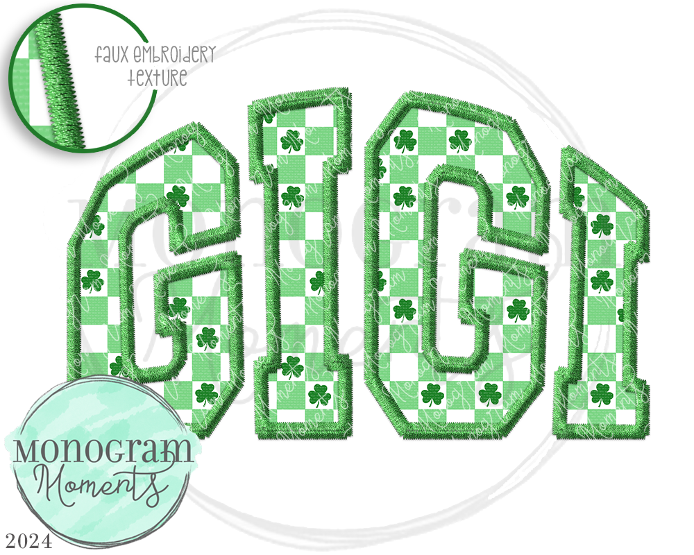 St. Patrick's Checker Gigi – Monogram Moments