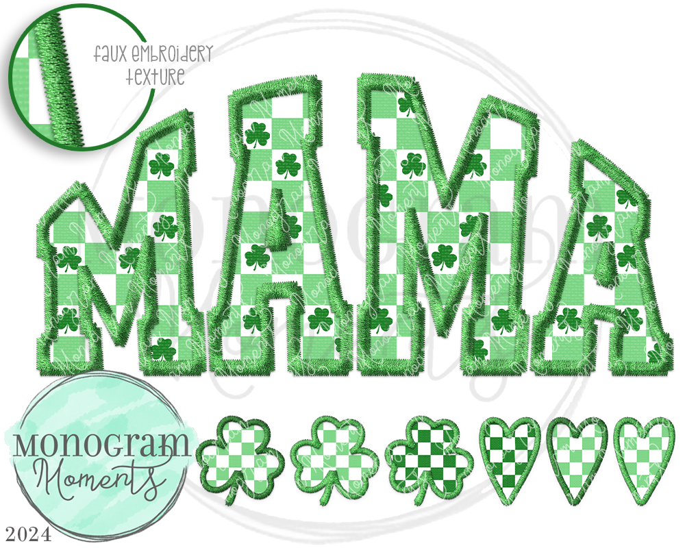St. Patrick's Checker Mama – Monogram Moments