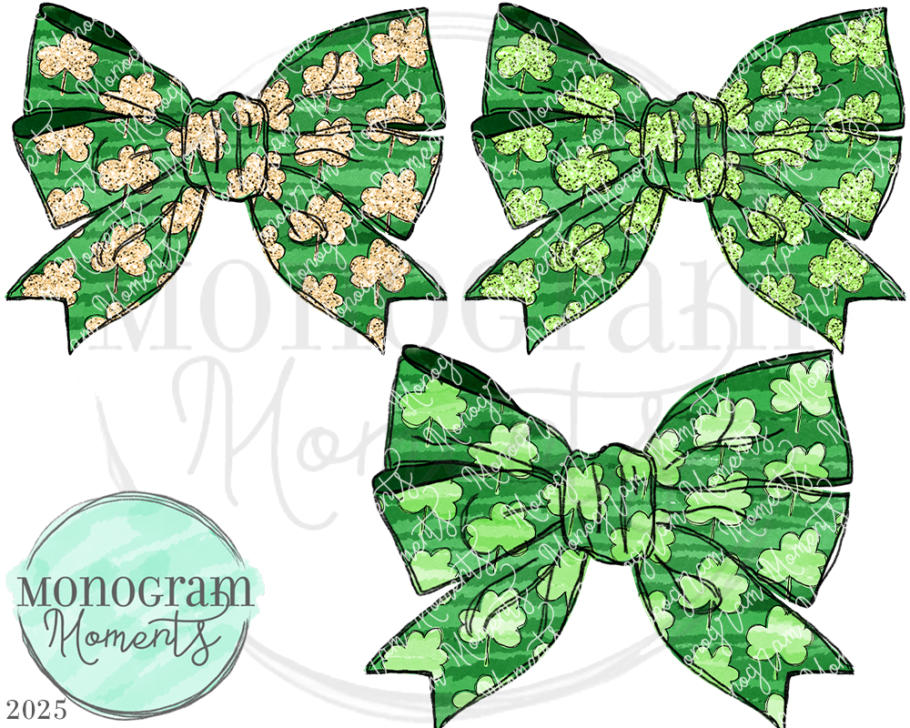 Shamrock Bow Bundle – Monogram Moments