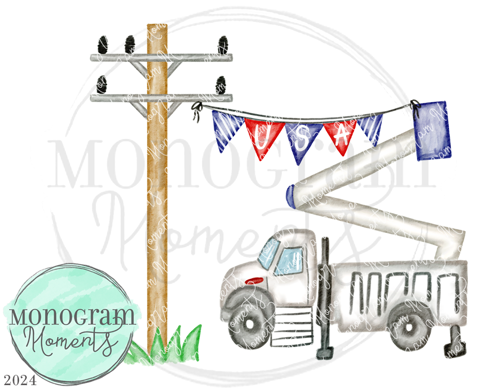 USA Bucket Truck – Monogram Moments