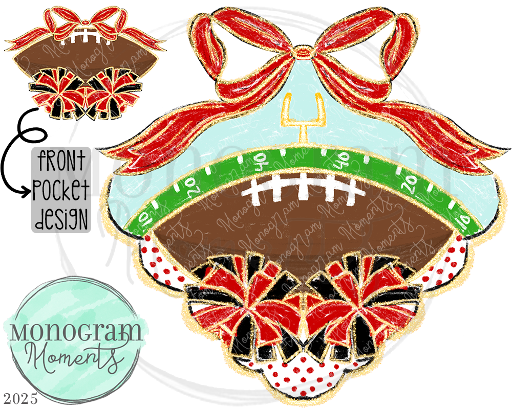 Classy Football- Red & Black (NC) – Monogram Moments