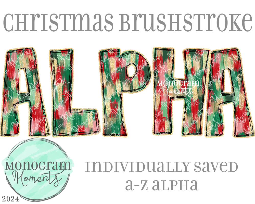 Christmas Brushstroke Alpha – Monogram Moments