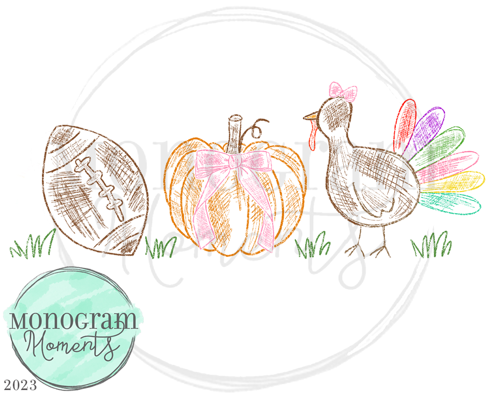 Girl's Scribble Fall Trio – Monogram Moments