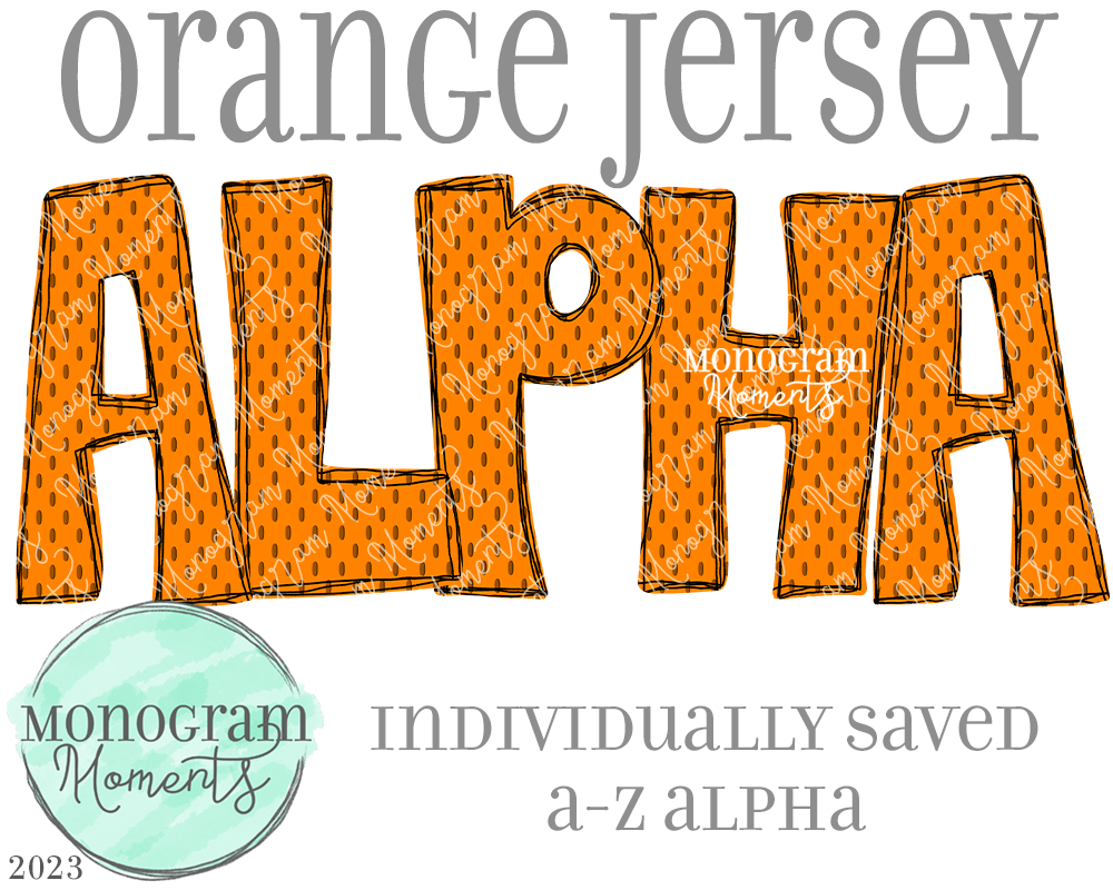 Orange Jersey Alpha – Monogram Moments