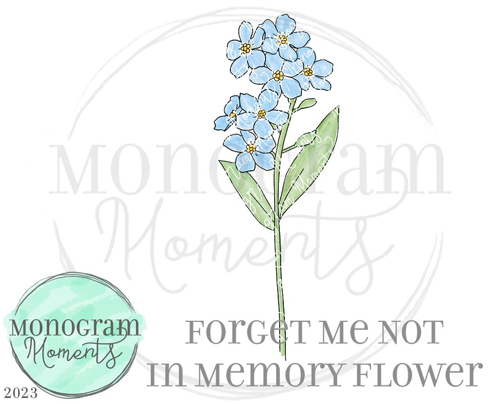 Forget Me Not - Birth Month Flower Add On – Monogram Moments