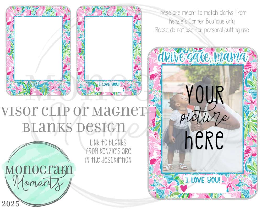 Preppy Floral - Visor Clip/Magnet Blank Design – Monogram Moments