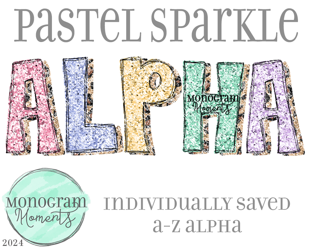 Pastel Sparkle Alpha – Monogram Moments