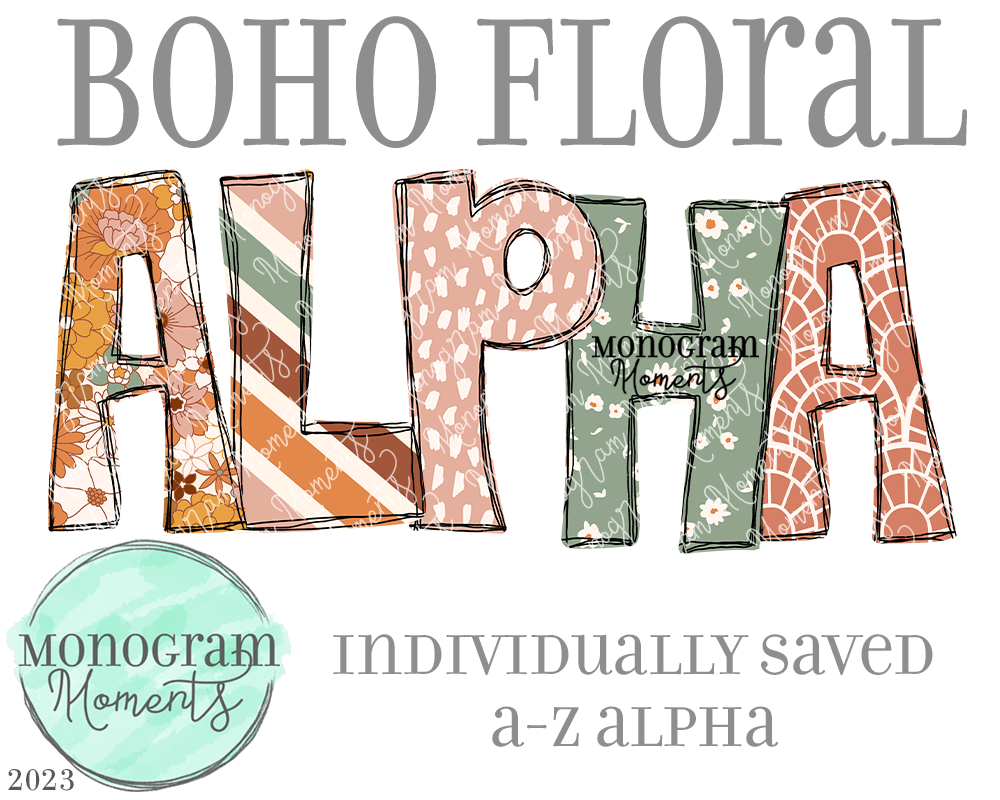Boho Floral Alpha – Monogram Moments