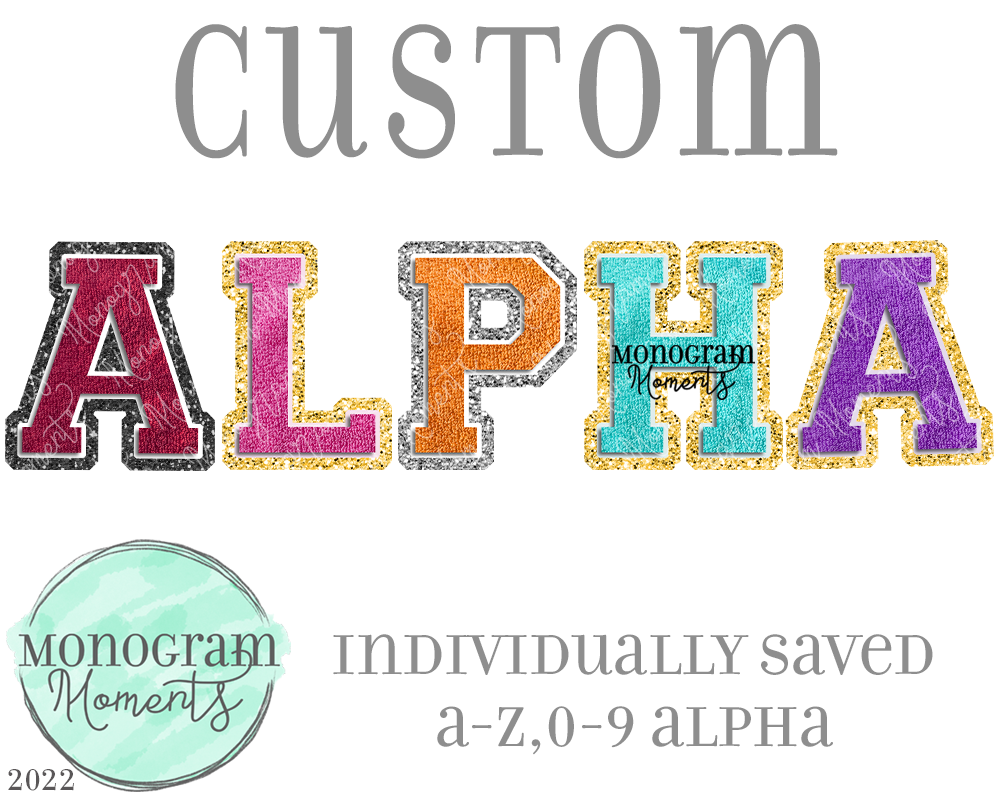 Custom Varsity Patch Alpha – Monogram Moments