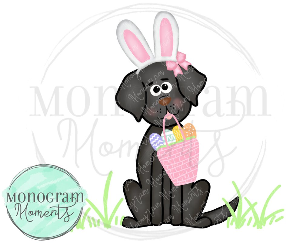 Girl's Easter Black Lab – Monogram Moments