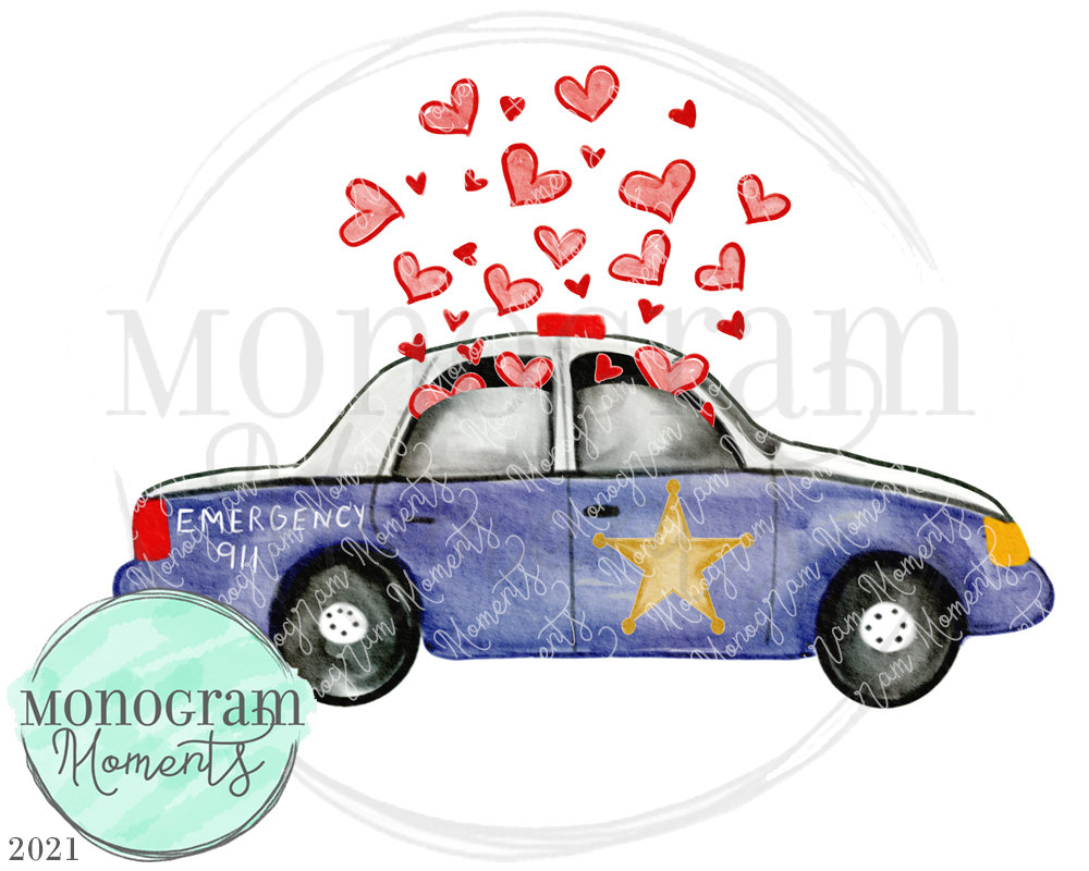 Valentine's Day Police Car – Monogram Moments