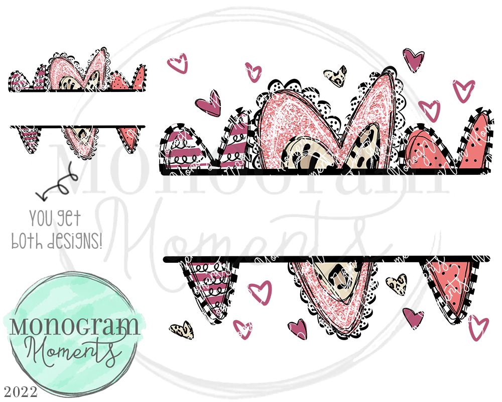 3 Funky Leopard Hearts Nameplate – Monogram Moments
