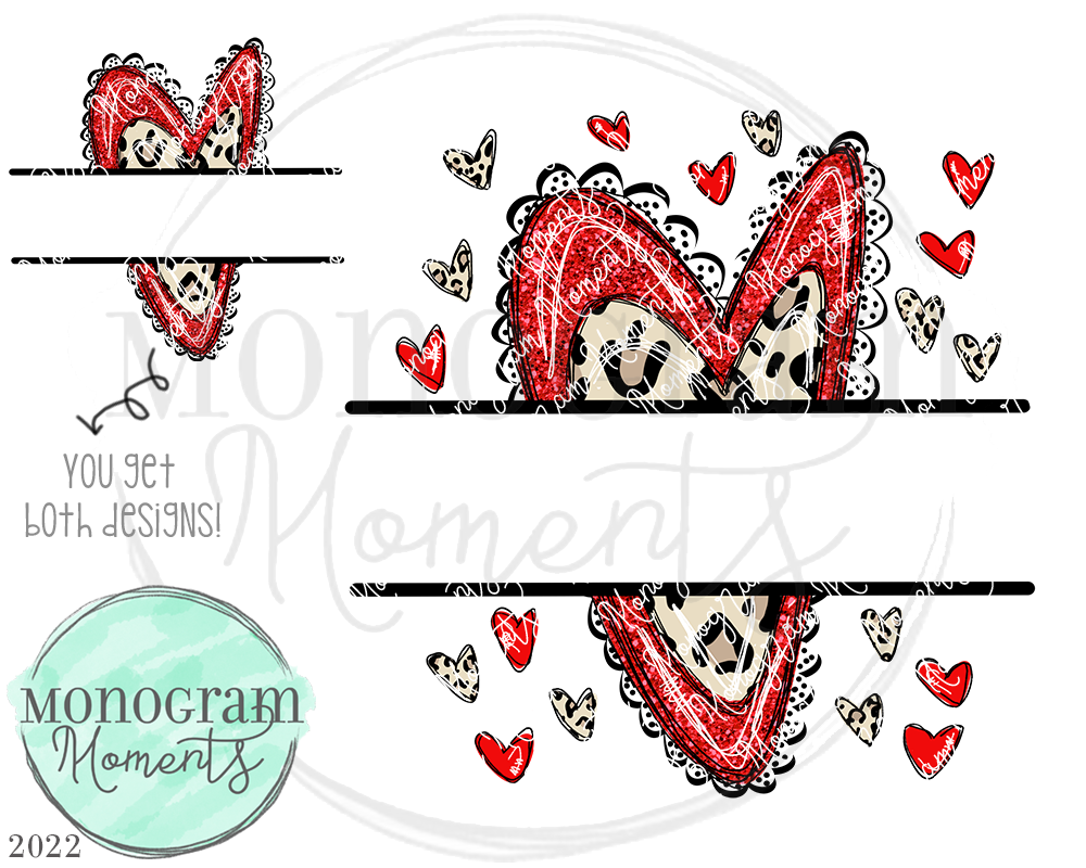 Funky Leopard Red Heart Nameplate – Monogram Moments