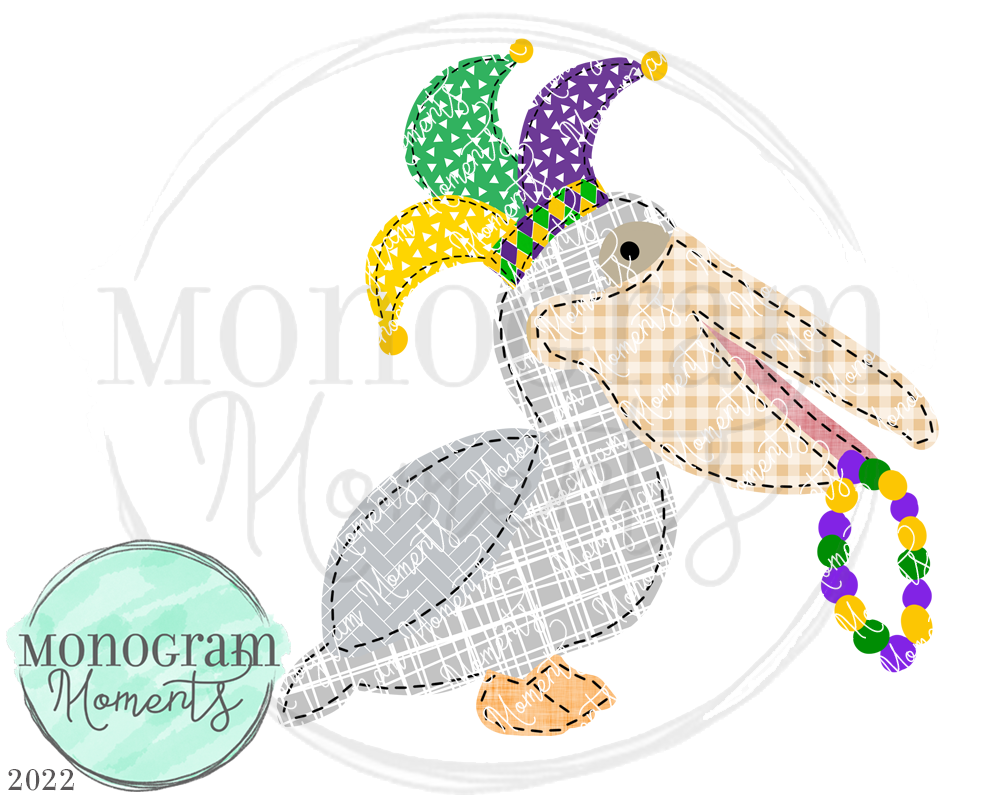 Stitch Mardi Gras Pelican – Monogram Moments