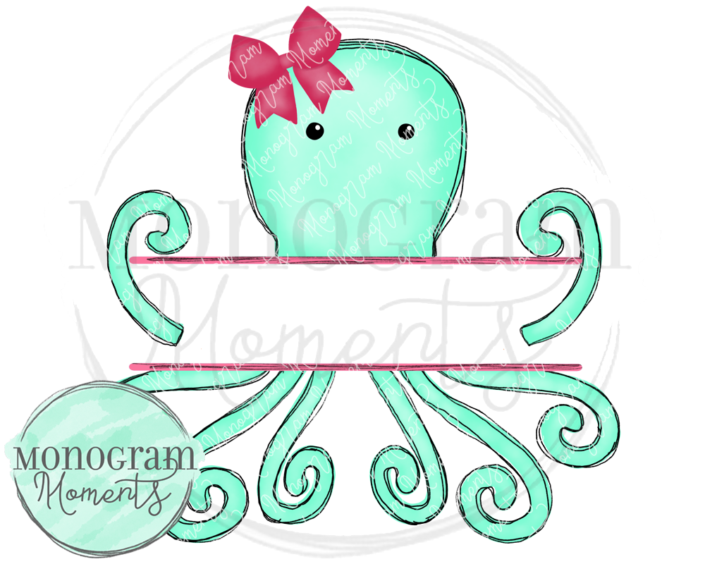 Mint Octopus Name Plate – Monogram Moments
