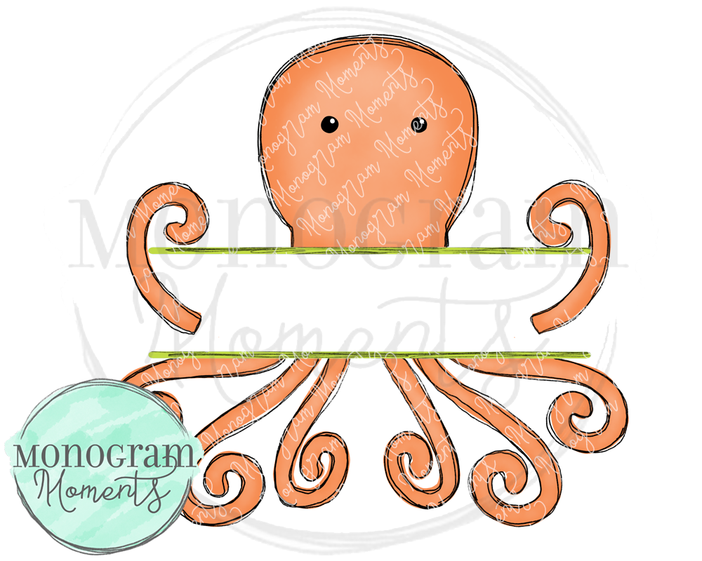 Orange Octopus Name Plate – Monogram Moments