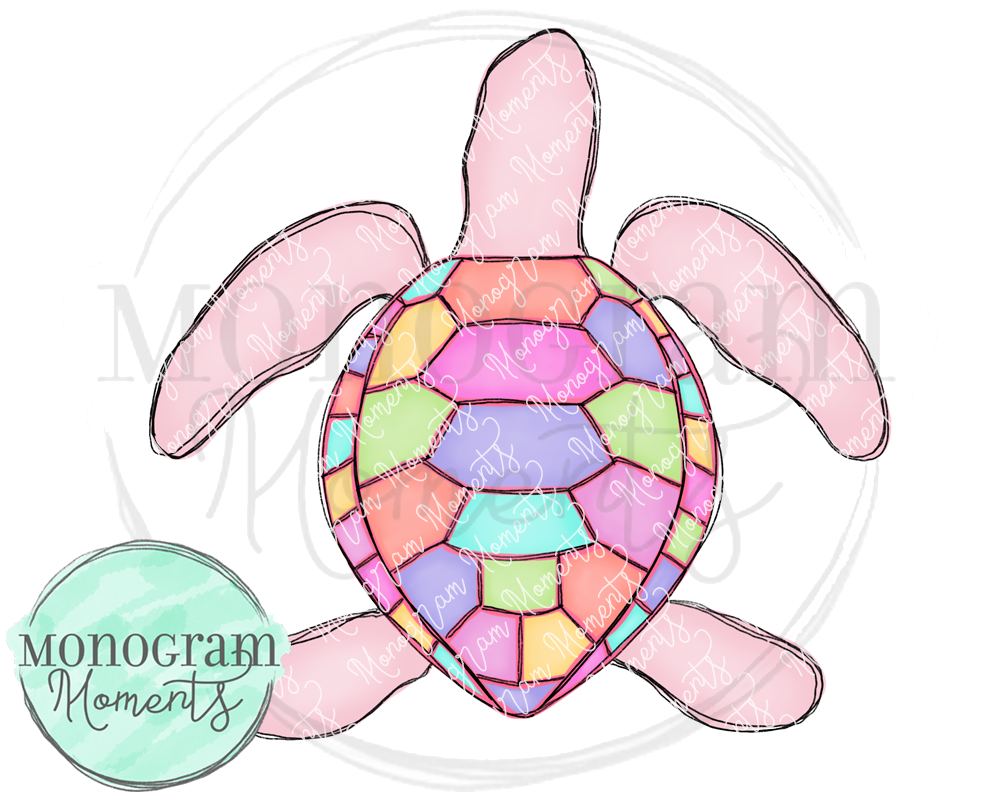pink turtle clipart