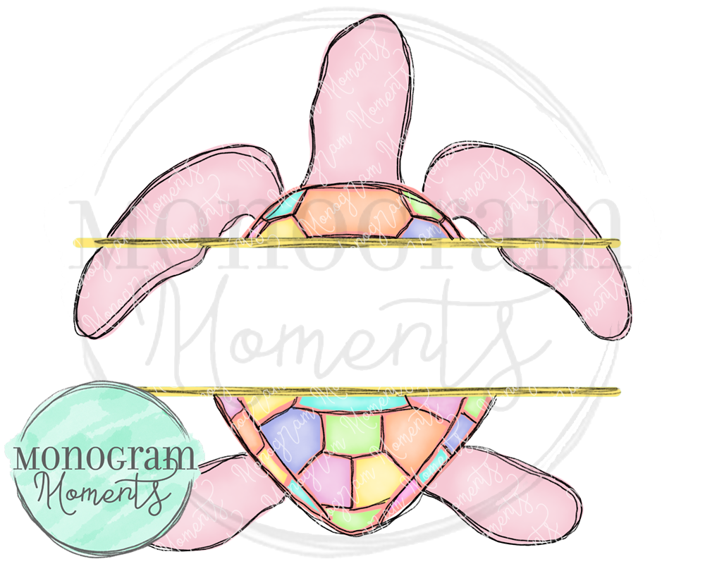 Pink Turtle Name Plate – Monogram Moments