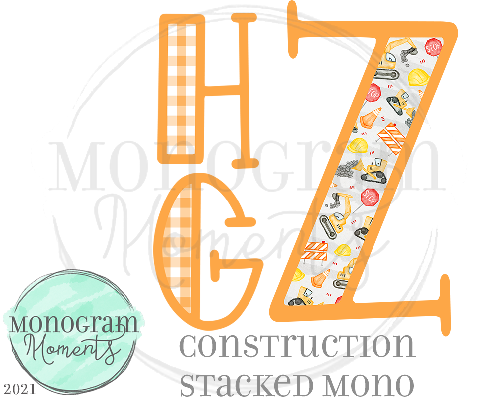 Construction Stacked Mono – Monogram Moments
