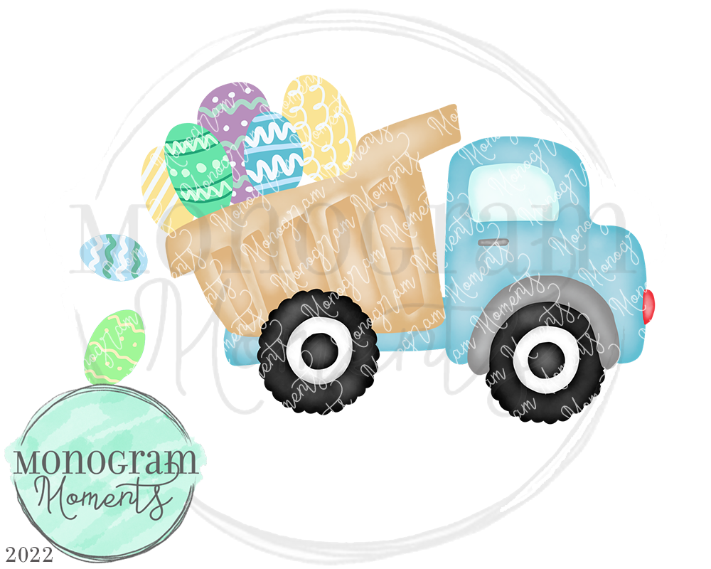 Blue Easter Egg Dump Truck – Monogram Moments